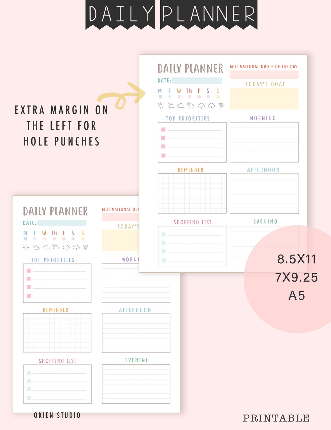 Day Plan Printable Insert Daily Plan Daily Schedule | Etsy