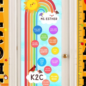 Classroom Door Decoration: Rainbow Positive Affirmations Door Sign ...