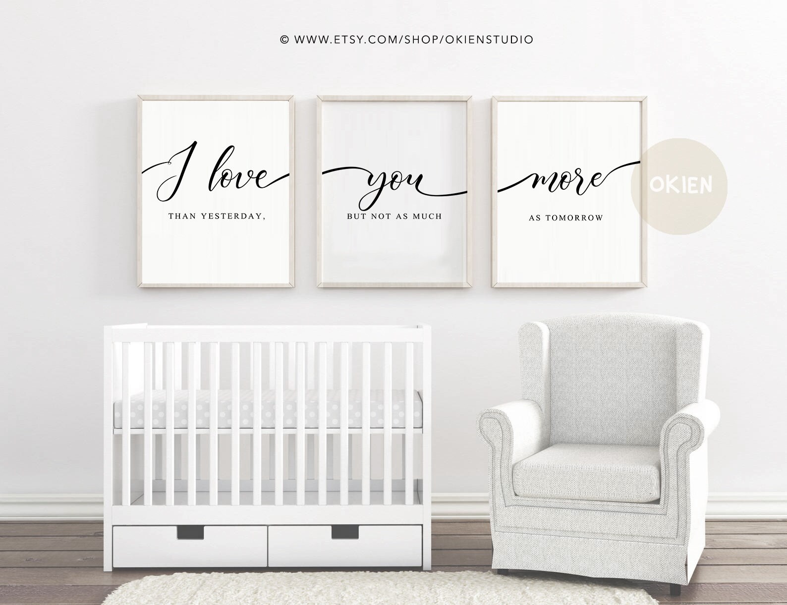 I love you more minimalist wall art living room i love you | Etsy