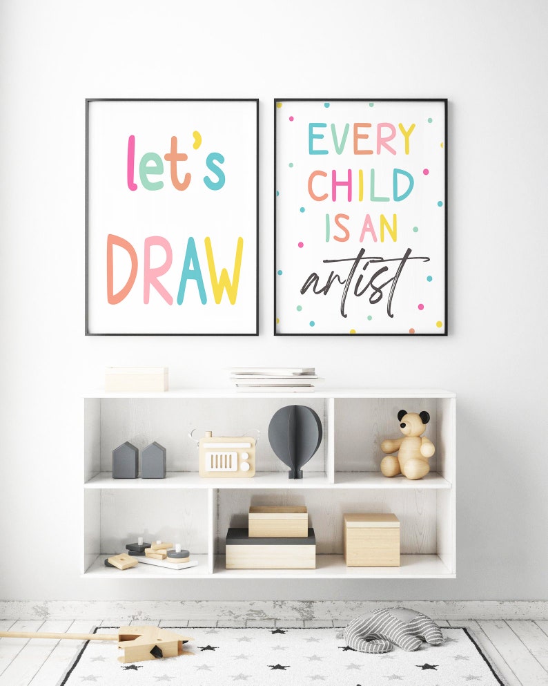 Every Child is an Artist printable kids wall art for girls | Etsy