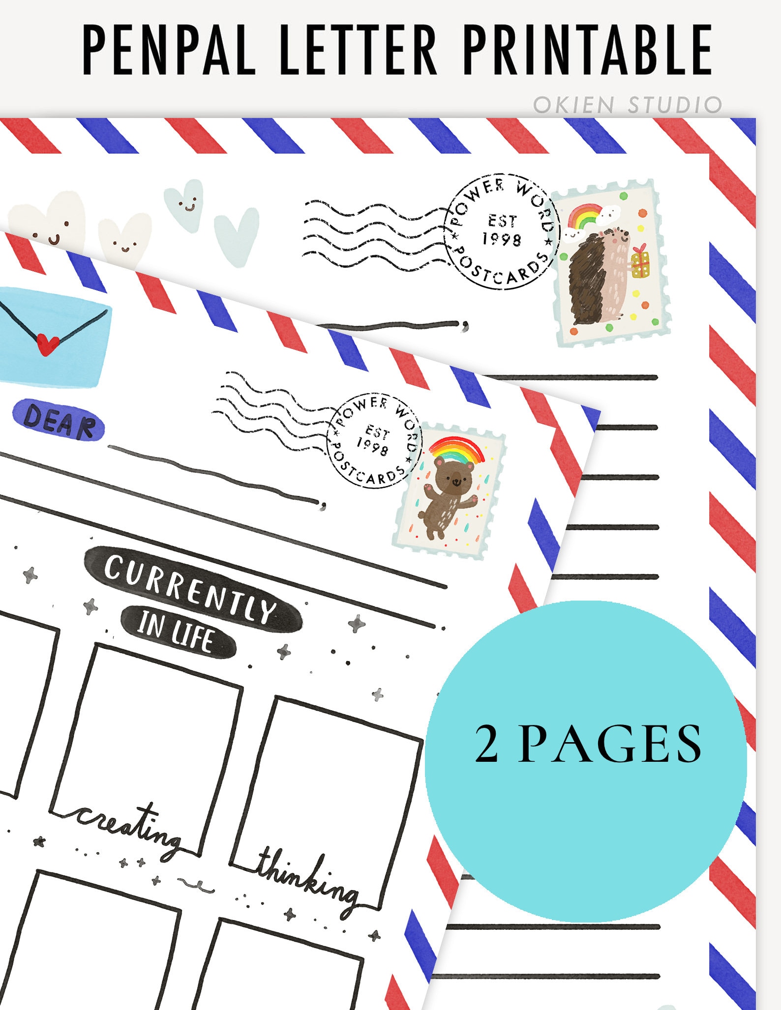 Kids Pen Pal Printable Letter Templates for Kids Letter - Etsy Ireland
