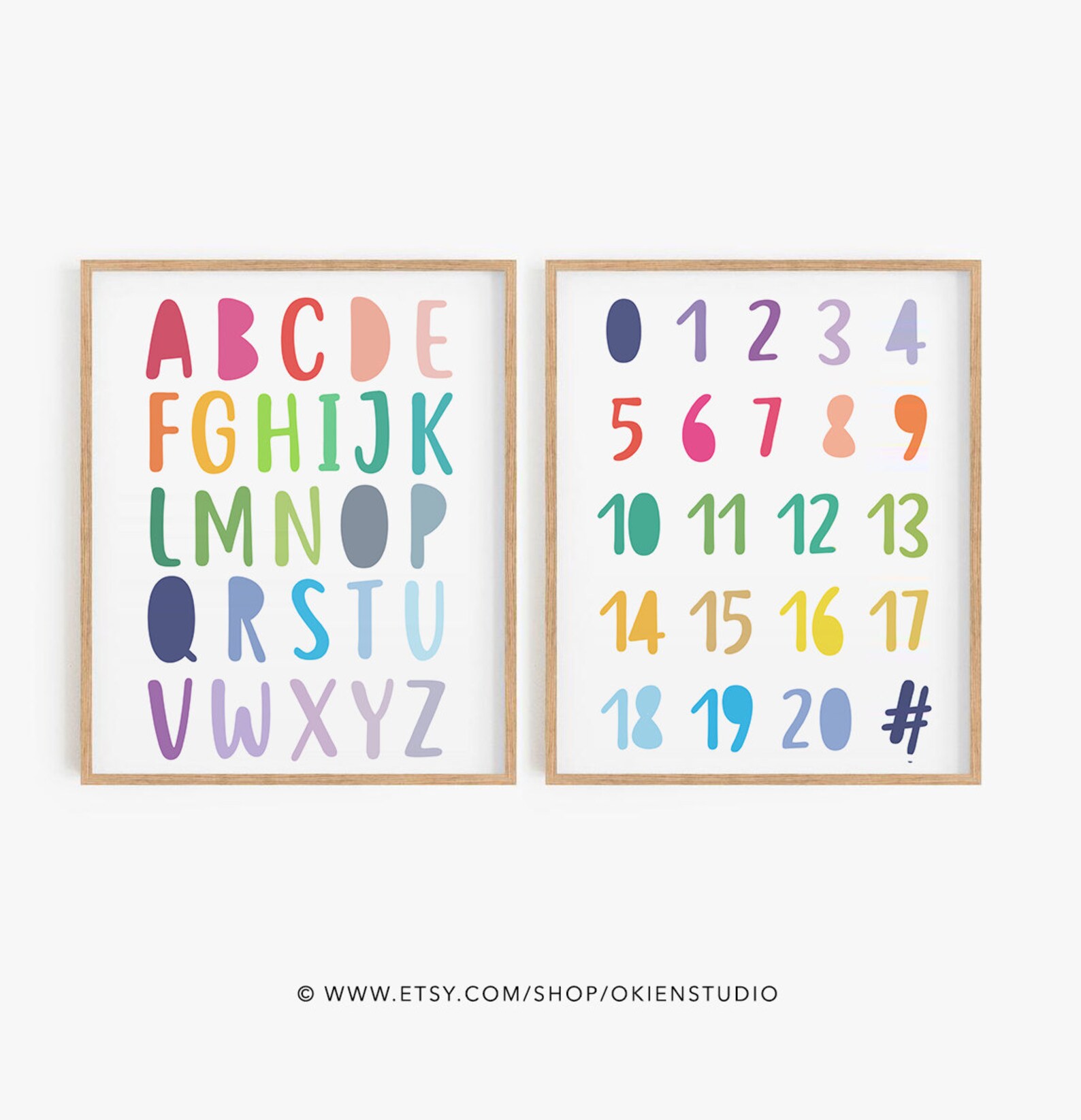 Alphabet Poster Number Chart 1-20 Montessori Printable - Etsy