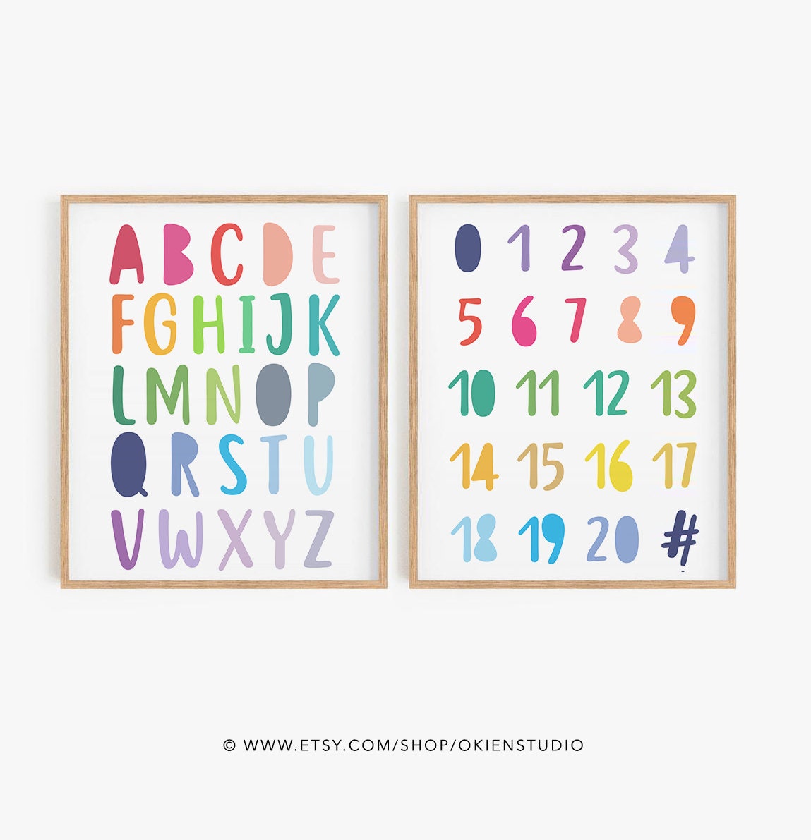 Alphabet poster number chart 1-20 Montessori printable | Etsy