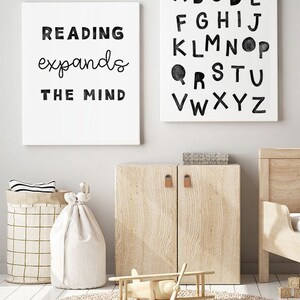 Alphabet Nursery Poster Set – Black & White Nursery Prints Digital ...