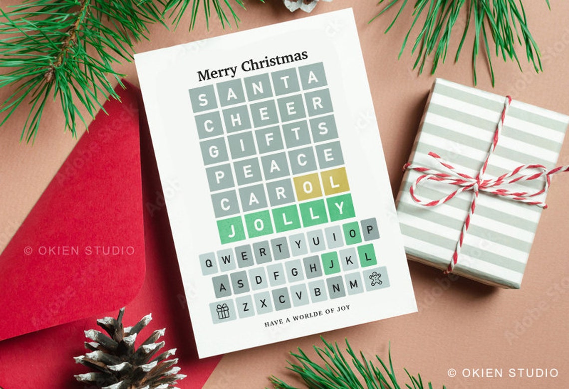 Wordle Christmas Card Printable Christmas Card for Her - Etsy