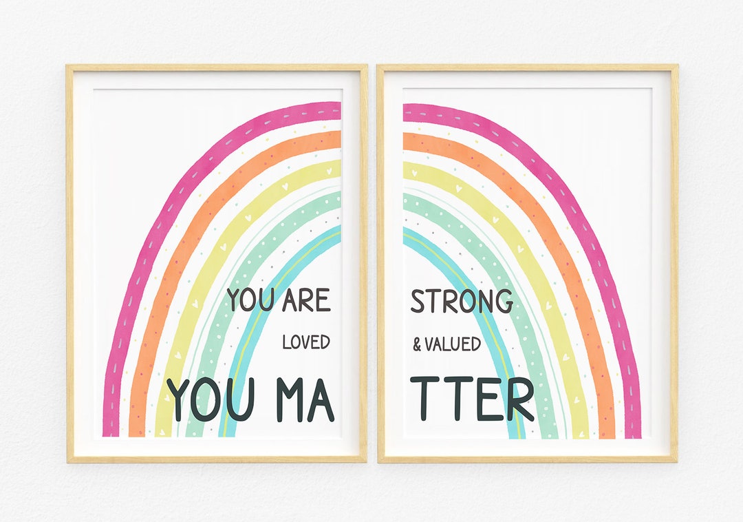 Rainbow Positive Affirmations Poster: Kids Room Wall Art (digital ...