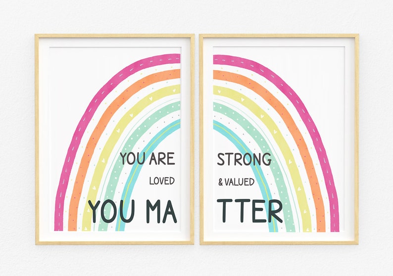 Rainbow Poster Classroom Printable Positive Affirmations - Etsy