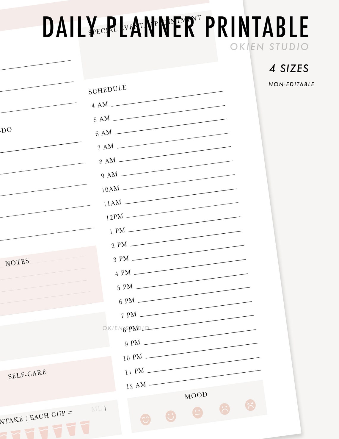 Day Plan Printable Daily Planner 365 Daily Plan Productive - Etsy