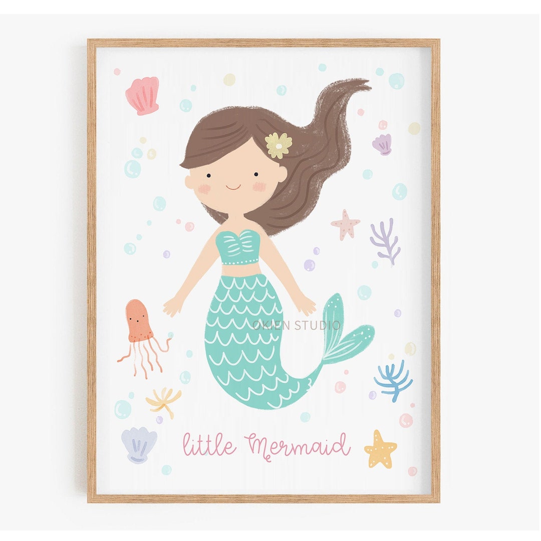 Custom Mermaid Name Print: Nursery Wall Art (digital Download) - Etsy