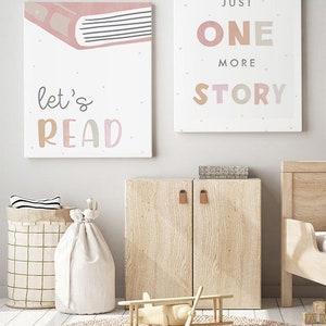 Rainbow Reading Corner Sign, Boho Reading Corner Set, Neutral Wall Art ...