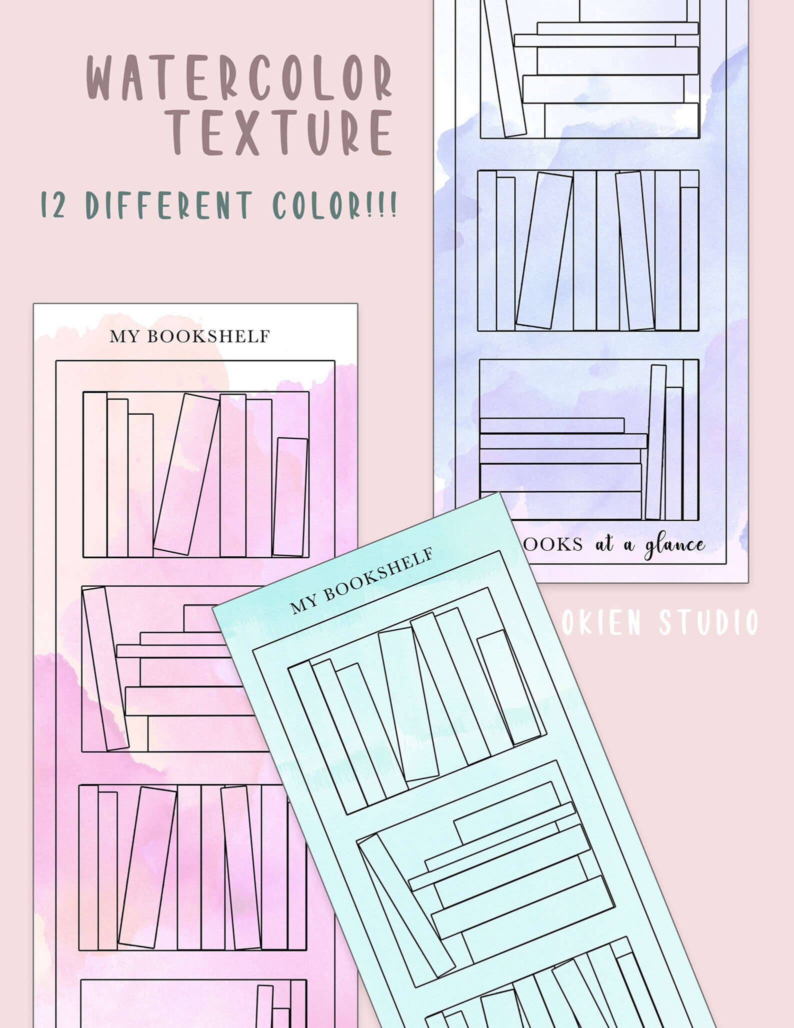 12 Colors Bookmark Printable Reading Tracker Bookmark - Etsy