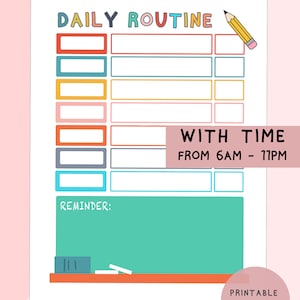 Daily Schedule for Kids, Routine Chart for Kids, Daily Checklist ...