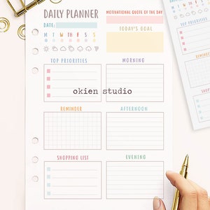 Day Plan Printable Insert, Daily Plan, Daily Schedule, Productive ...