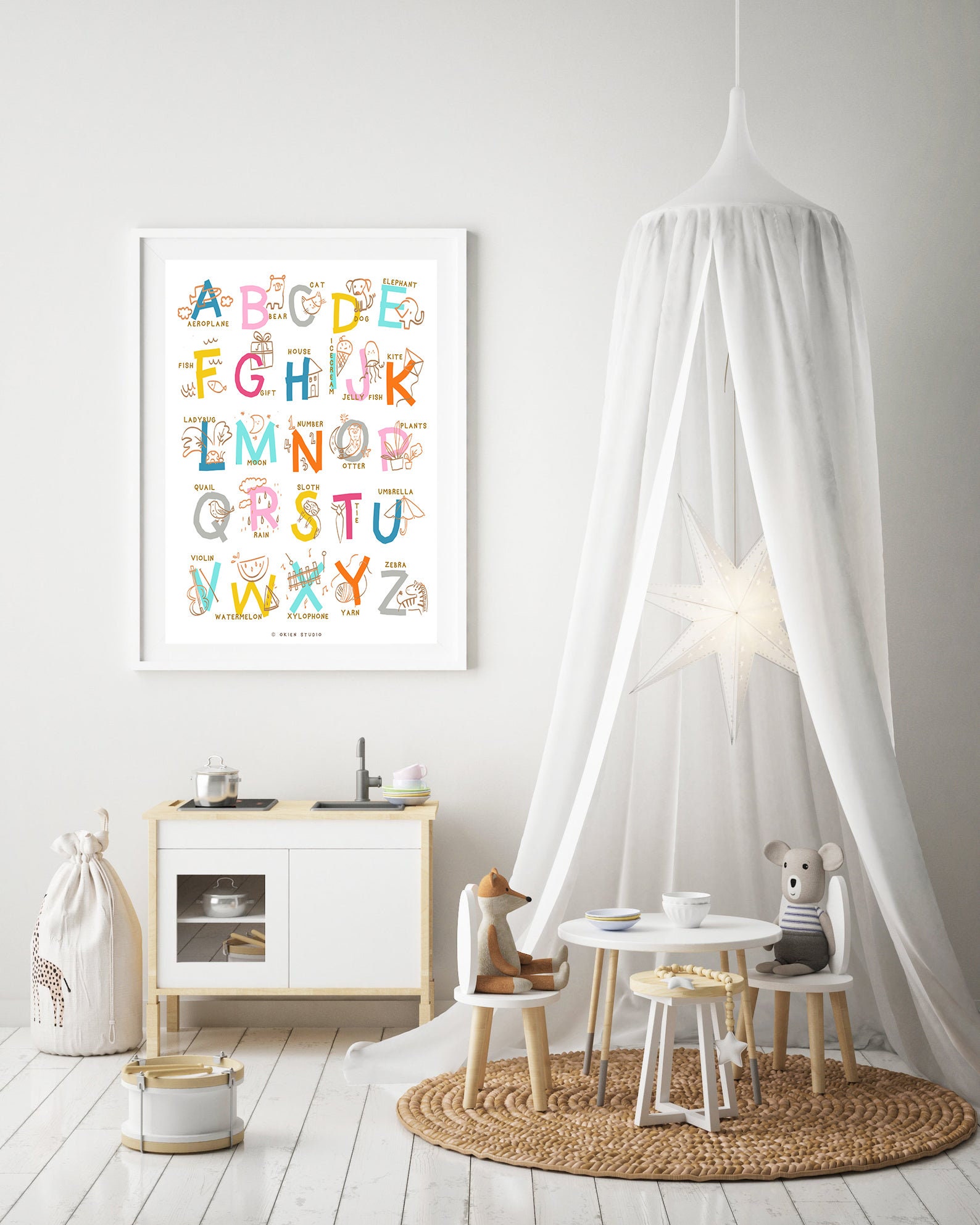 Animal Alphabet Nursery Wall Art – Kids ABC Poster Printable Digital ...