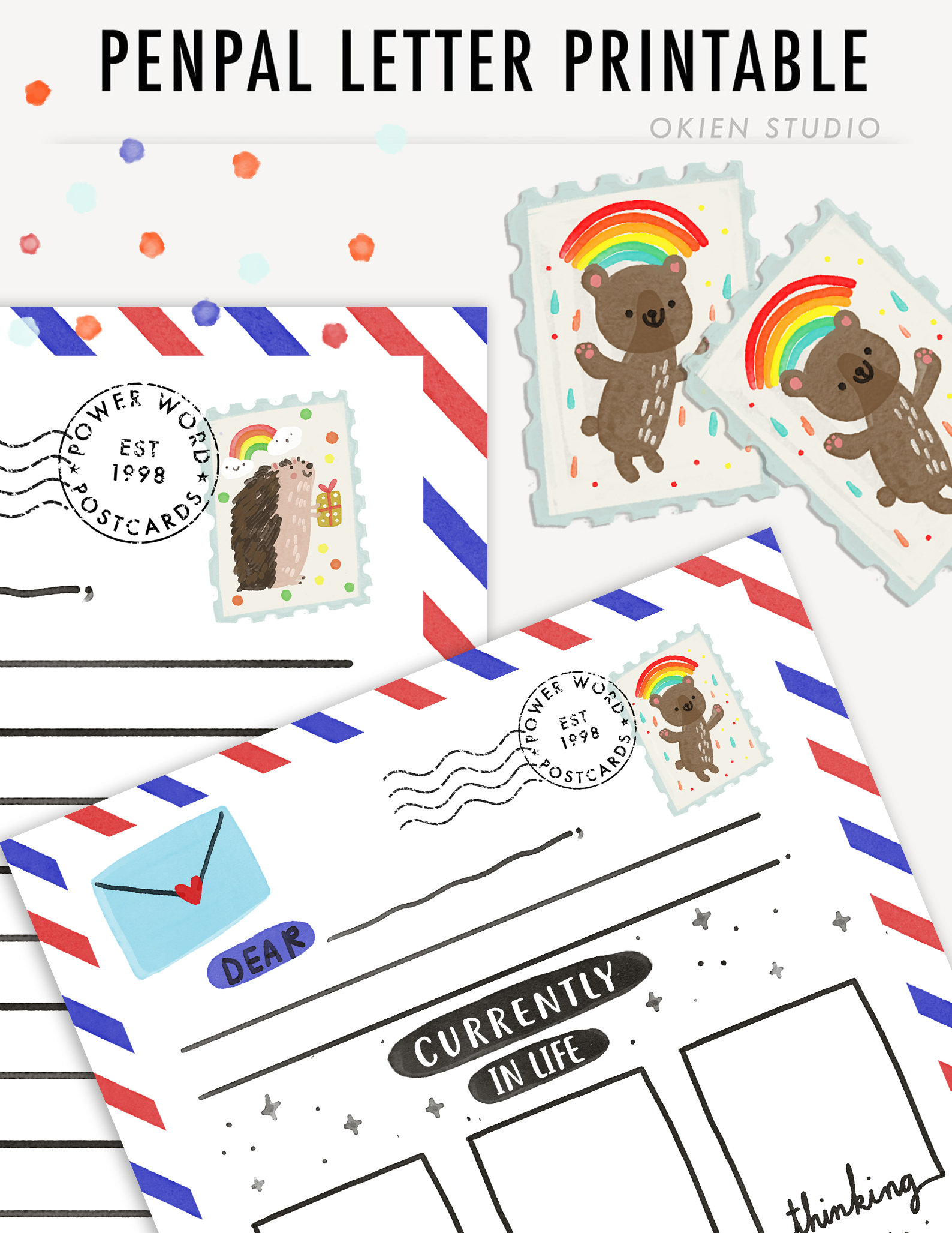 Kids Pen Pal Printable Letter Templates for Kids Letter - Etsy UK