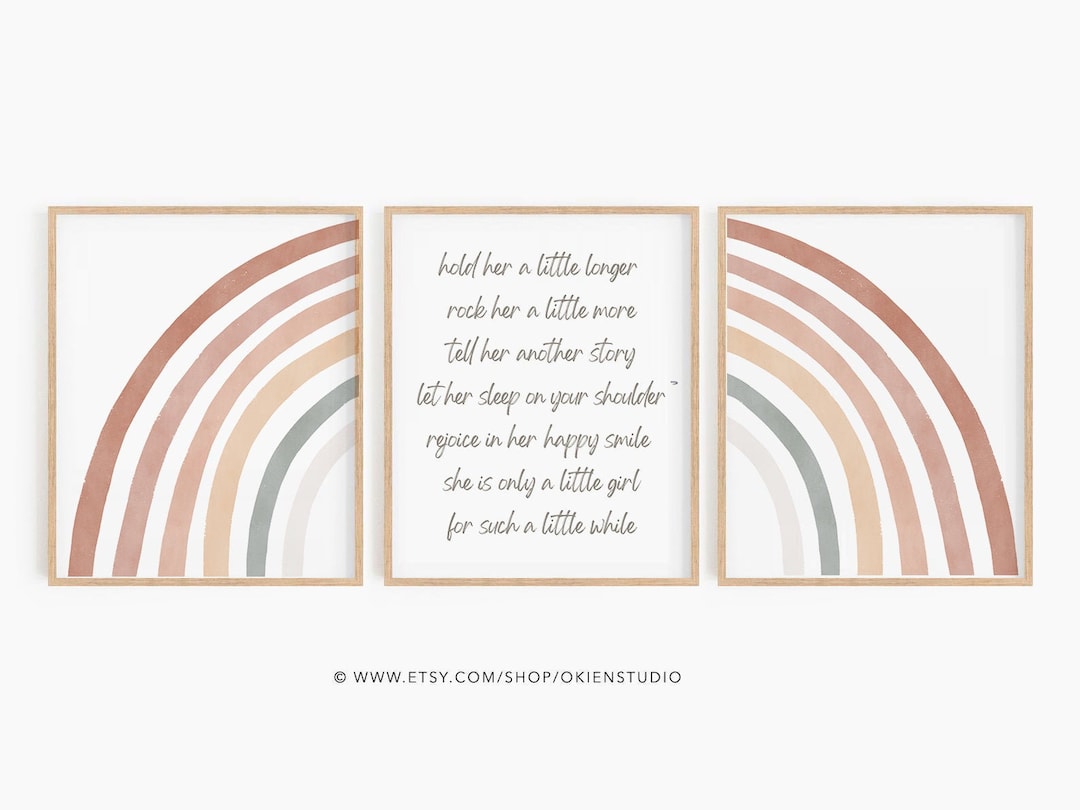 Baby Poem Wall Art, Hold Her a Little Longer Poem, Baby Girl Nursery ...