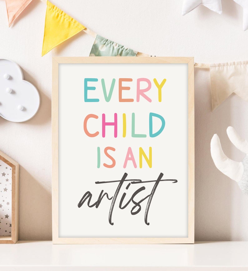 Every Child is an Artist printable kids wall art for girls | Etsy