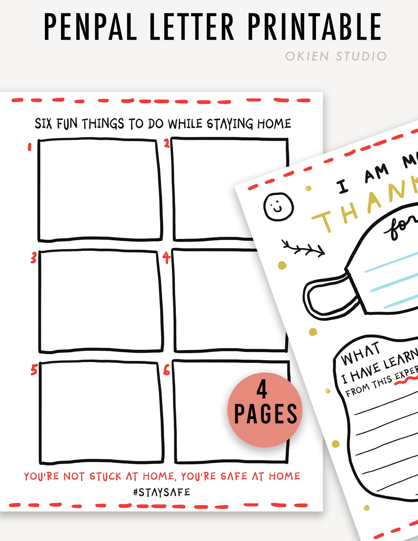 Kids Pen Pal Letter Template Set: Fun Quarantine Activity (digital ...