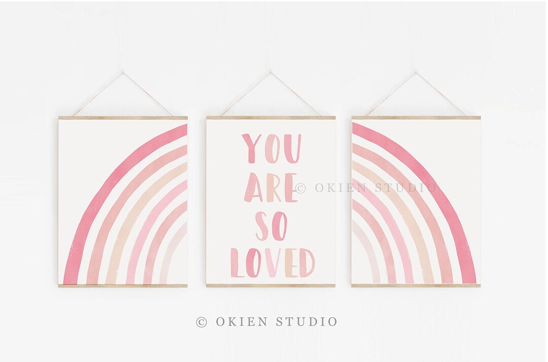 You Are so Loved, Pastel Rainbow Decor, Girls Room Decor, Pastel ...