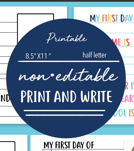 First Day of School Sign Printable Student Information Sheet - Etsy