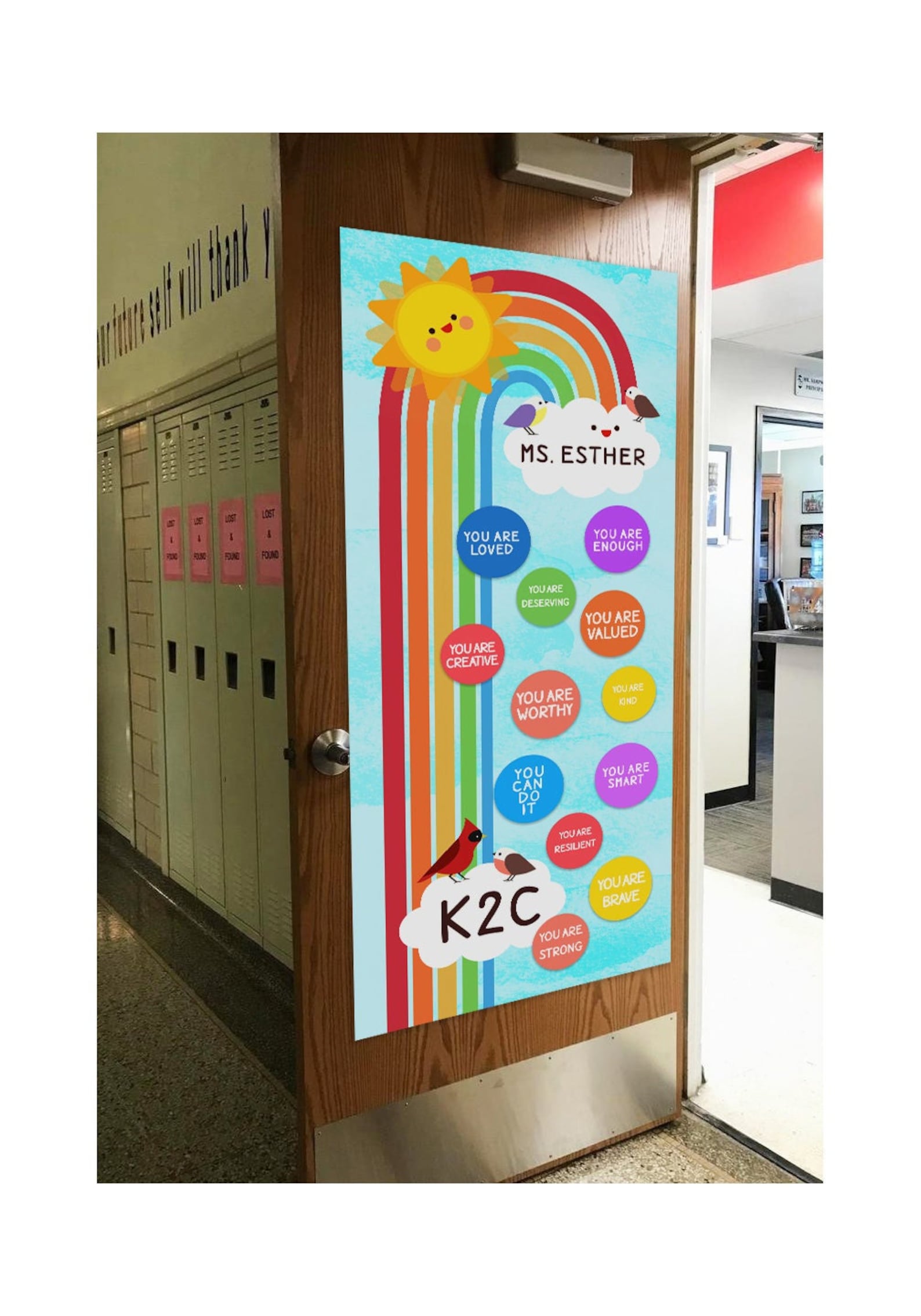 Classroom Door Decoration: Rainbow Positive Affirmations Door Sign ...
