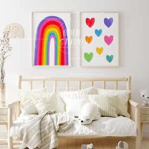 Rainbow Sunshine Poster for Kids Room, Colorful Playroom Decor, Rainbow ...