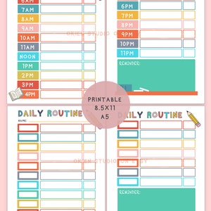 Daily Schedule for Kids, Routine Chart for Kids, Daily Checklist ...