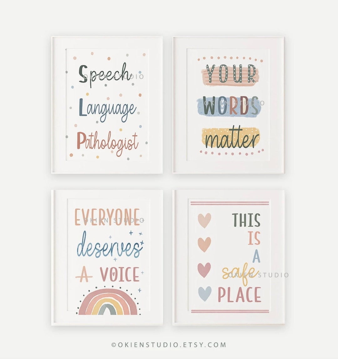 Speech Therapy Office Decor Prints: Safe Space, Voice Matters (digital ...