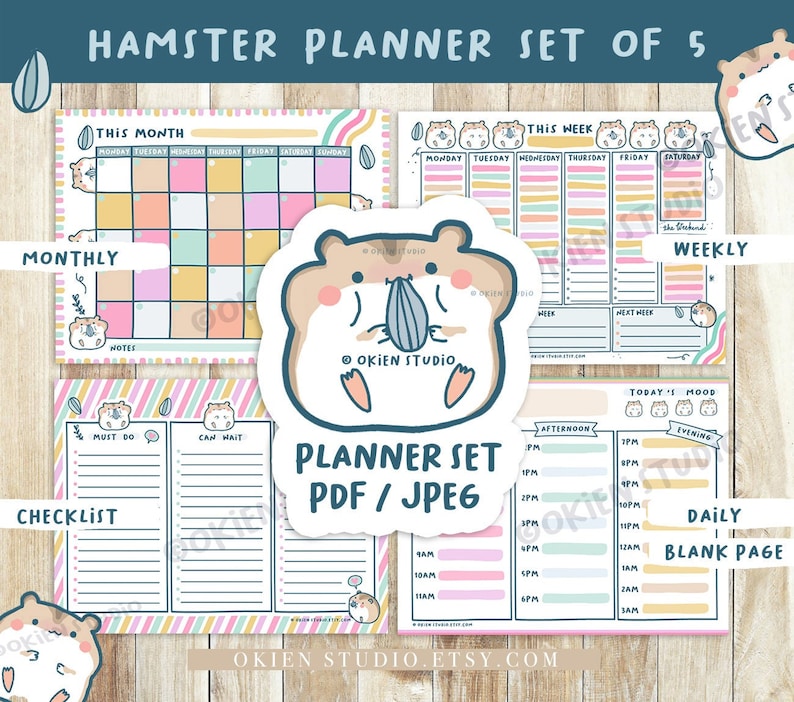 Hamster Planner Printable: Weekly, Monthly, Daily (digital Download) - Etsy