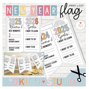New Year's Resolution Flags Activity, New Year Flags, New Year Banner ...