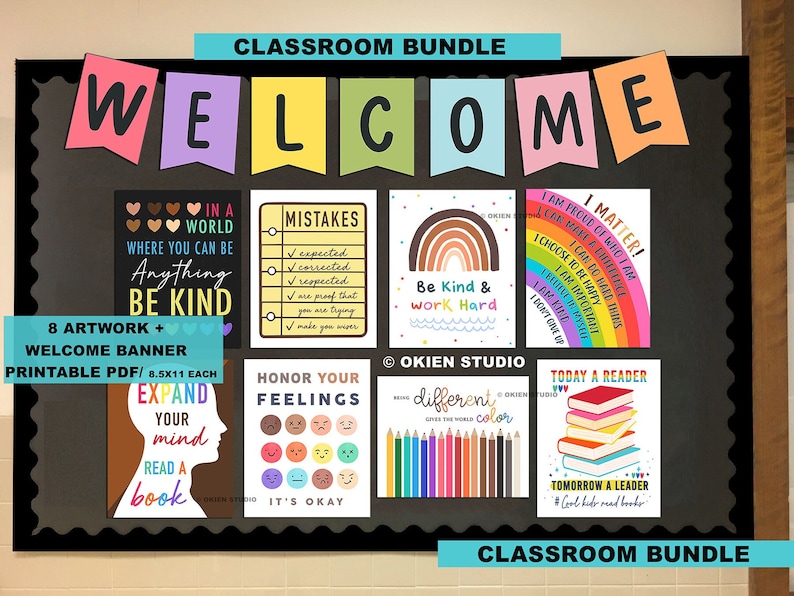 Inclusive Classroom Decor Bundle: Welcome Sign, Positive Affirmations ...