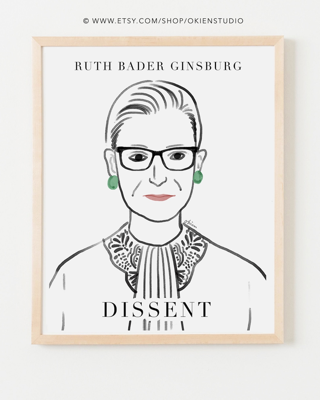 Ruth Bader Ginsburg Print, Ruth Bader Ginsburg Portrait, RBG Poster ...