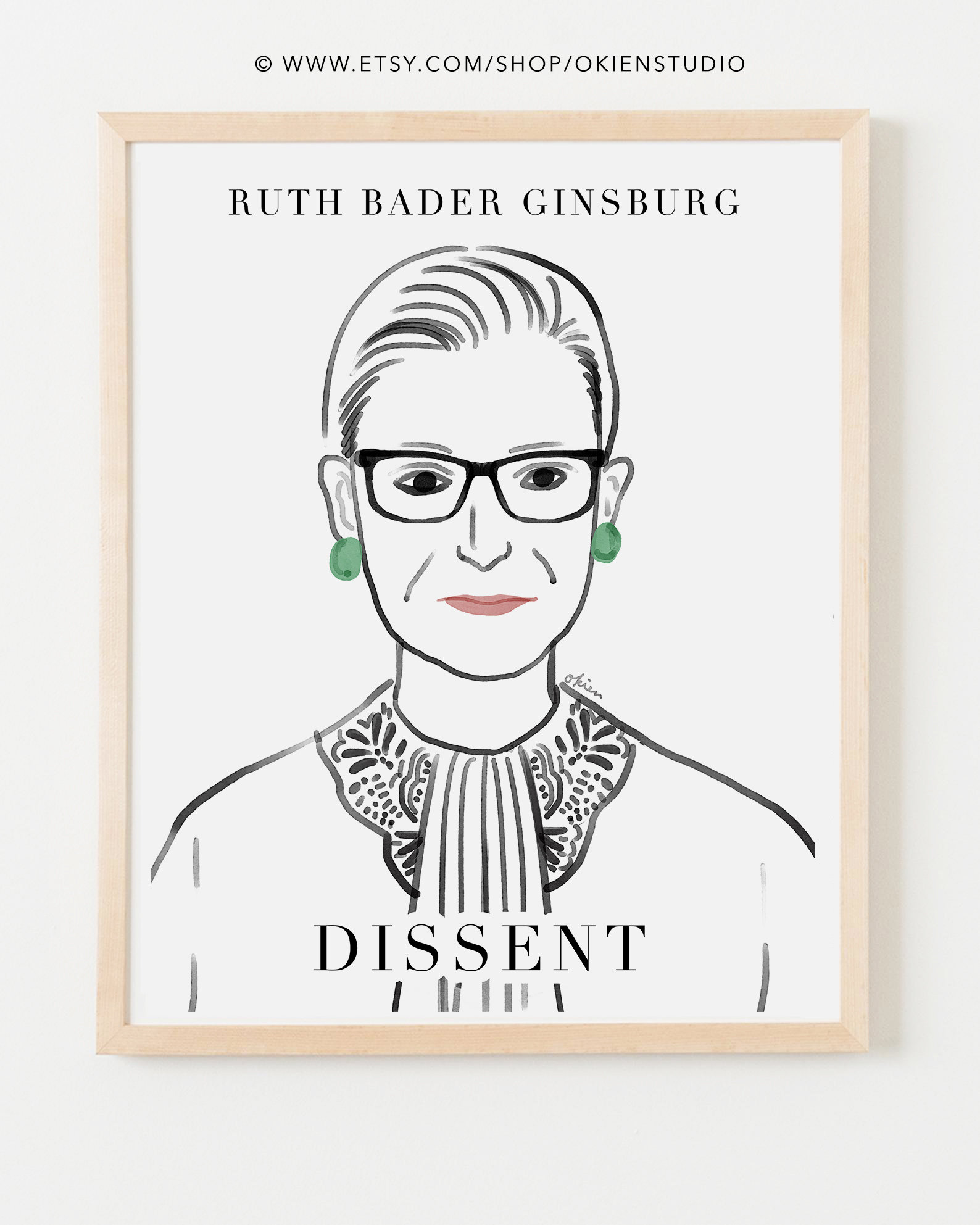 Ruth Bader Ginsburg Print Ruth Bader Ginsburg Portrait RBG - Etsy