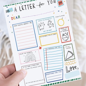 Kids Pen Pal Printable, Letter Templates for Kids, Letter Printable ...