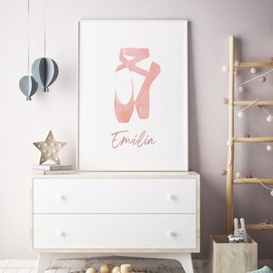 Ballet Shoes Print, Ballerina Slippers Watercolor, Dance Wall Art ...