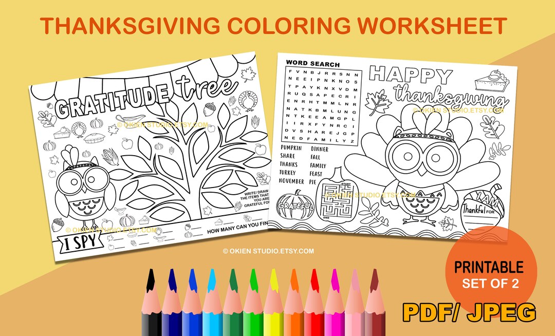 Thanksgiving Placemats Kids, Thanksgiving Coloring Placemat, Turkey ...
