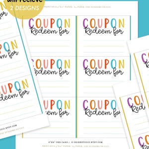 Redeem Card, Coupon Redeem Card, Printable, Good Behavior Reward ...