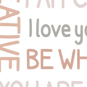 Positive Affirmations Wall Art, Boho Wall Art, Be Happy, Nursery Decor ...