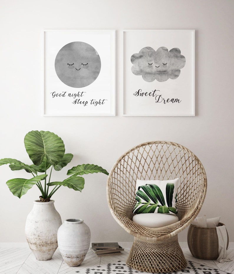 Goodnight Moon Print Goodnight Sleep Tight Sign Nursery - Etsy