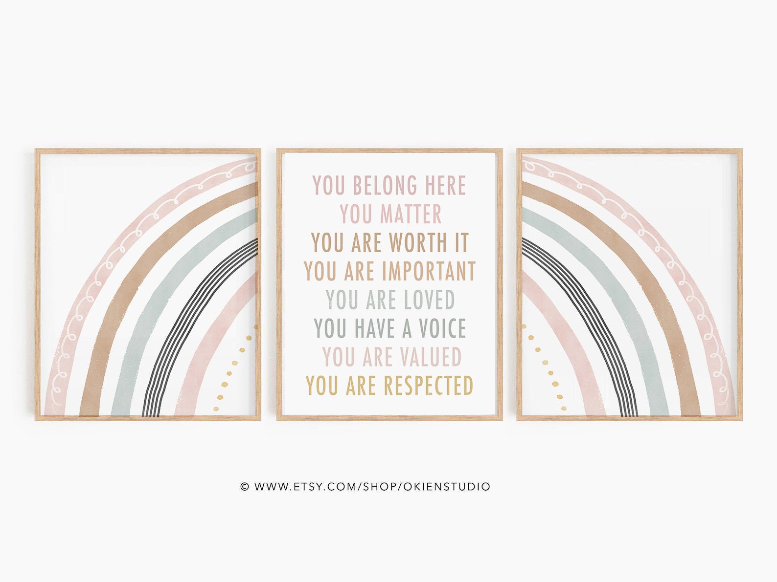 Boho Rainbow In this room Neutral Rainbow Nursery decor | Etsy