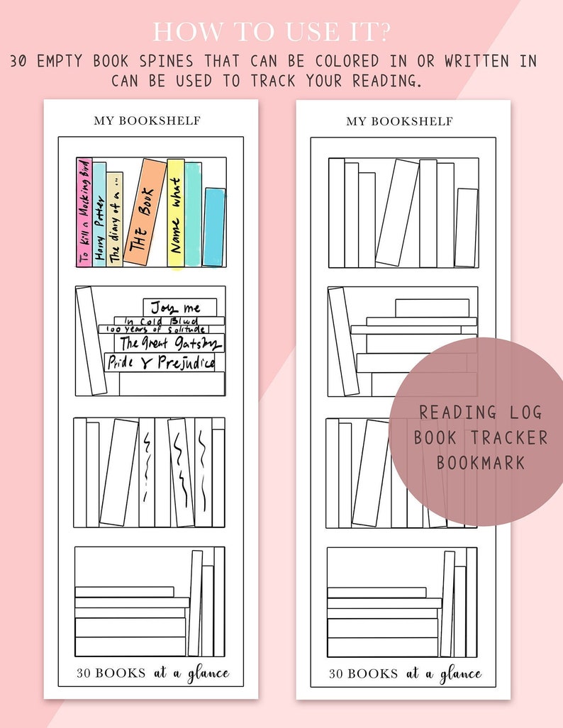 12 Colors Bookmark Printable Reading Tracker Bookmark - Etsy