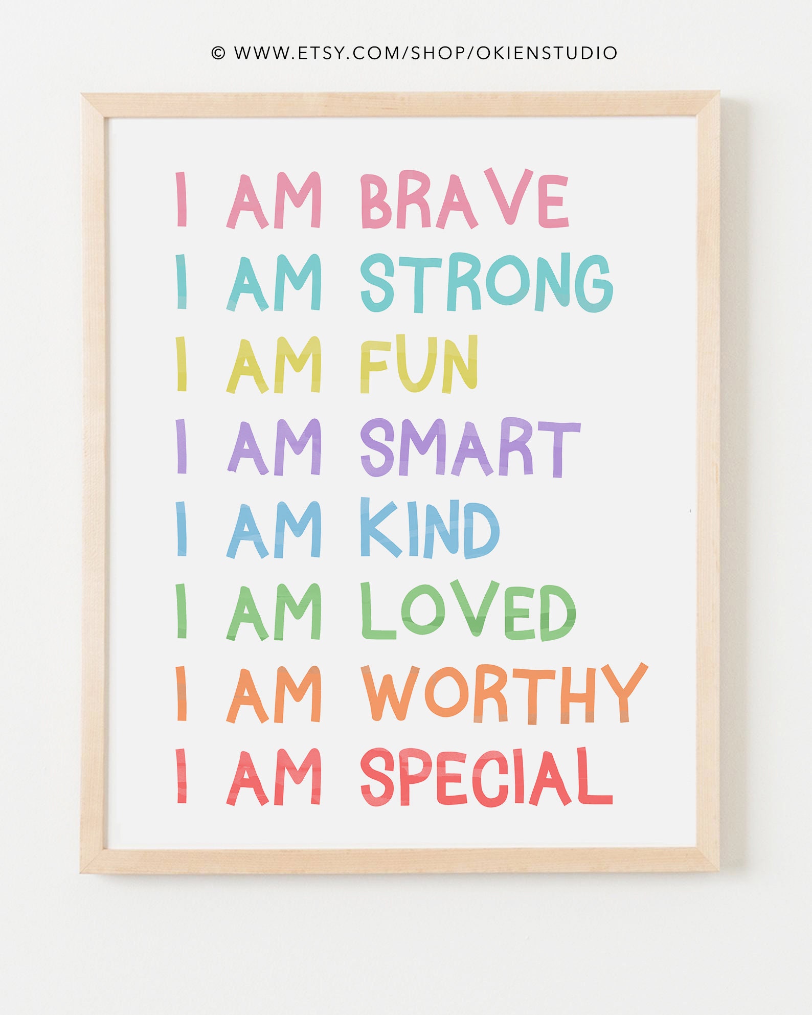 Printablei Am Strong Poster Soft Pastel Color Positive | Etsy