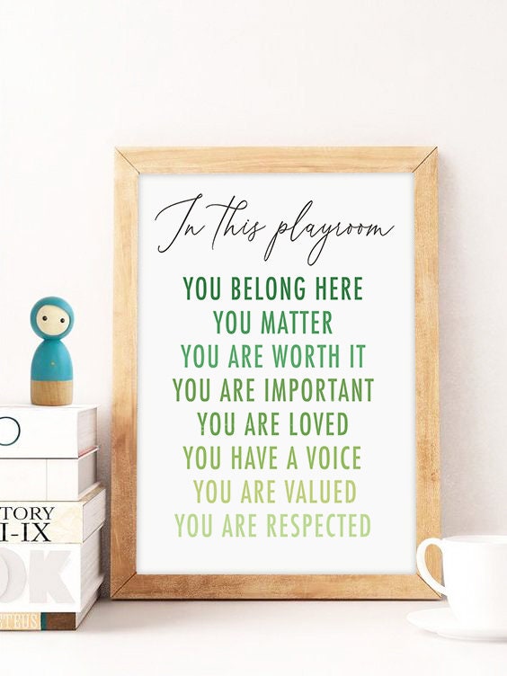 In This Playroom Poster Rainbow Poster Nursery Art GREEN - Etsy