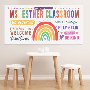 Digital Print, Welcome Sign, Teacher Wall Sign, Welcome to Classroom ...