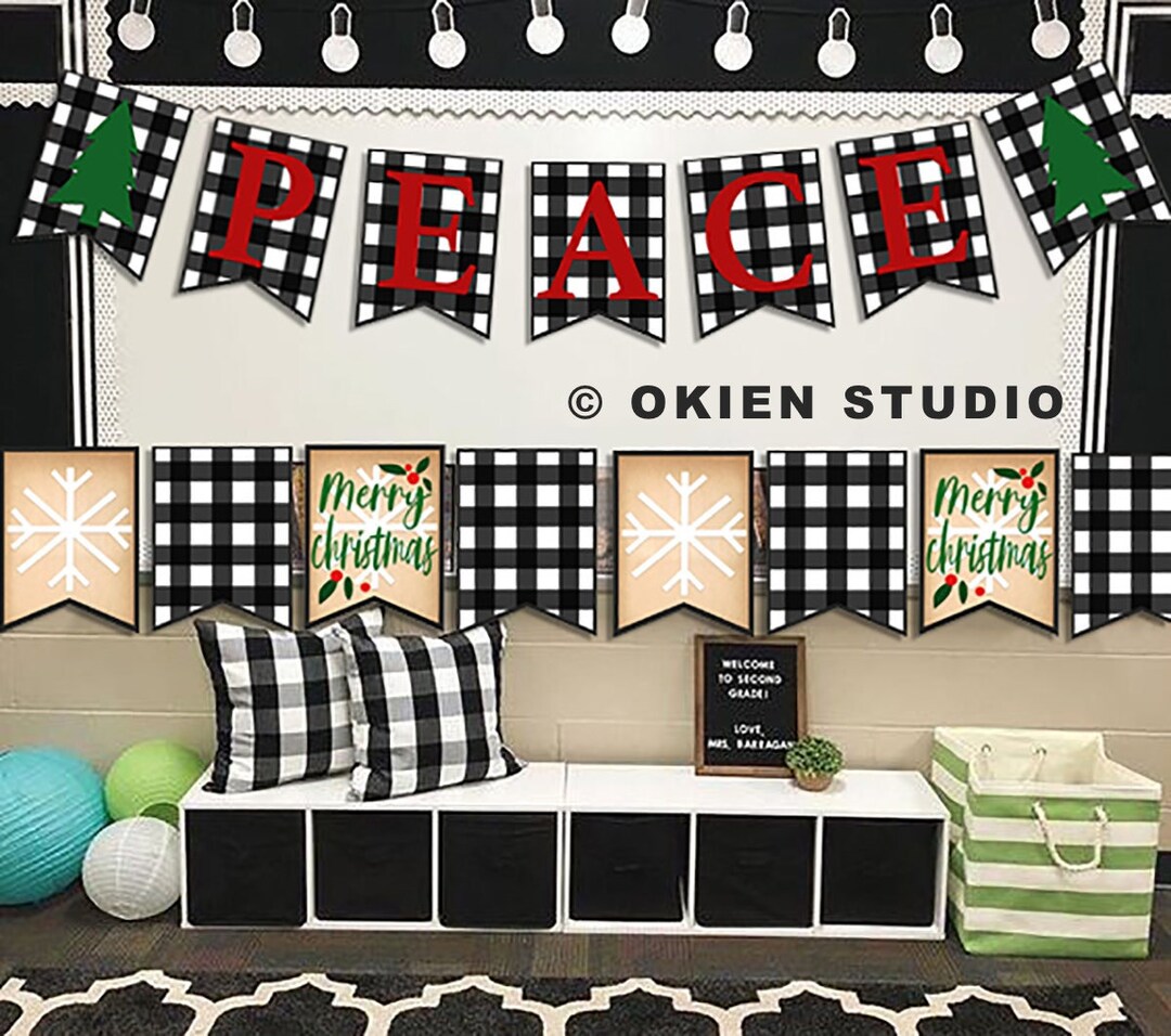 Christmas Flag Banner Printable, Christmas Classroom Banner, Christmas ...