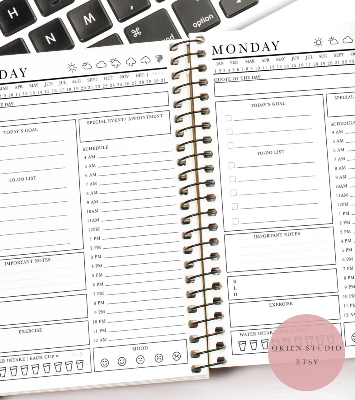 Planner Printable Day Planner Everyday Planner 365 Daily - Etsy