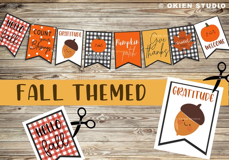 Fall Classroom Banner Printable: Thanksgiving Autumn Decor (PDF) - Etsy