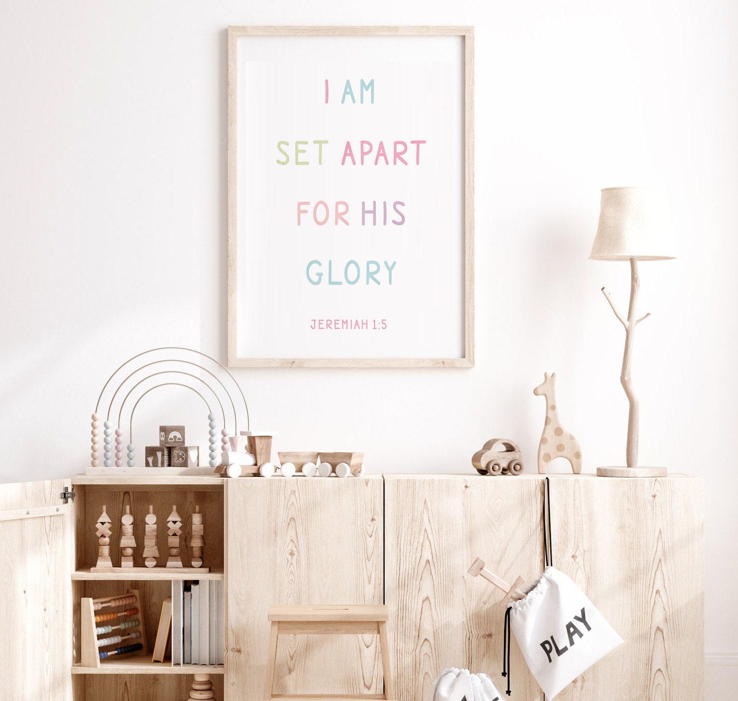 Nursery bible verse wall art Boho christian art Scripture | Etsy