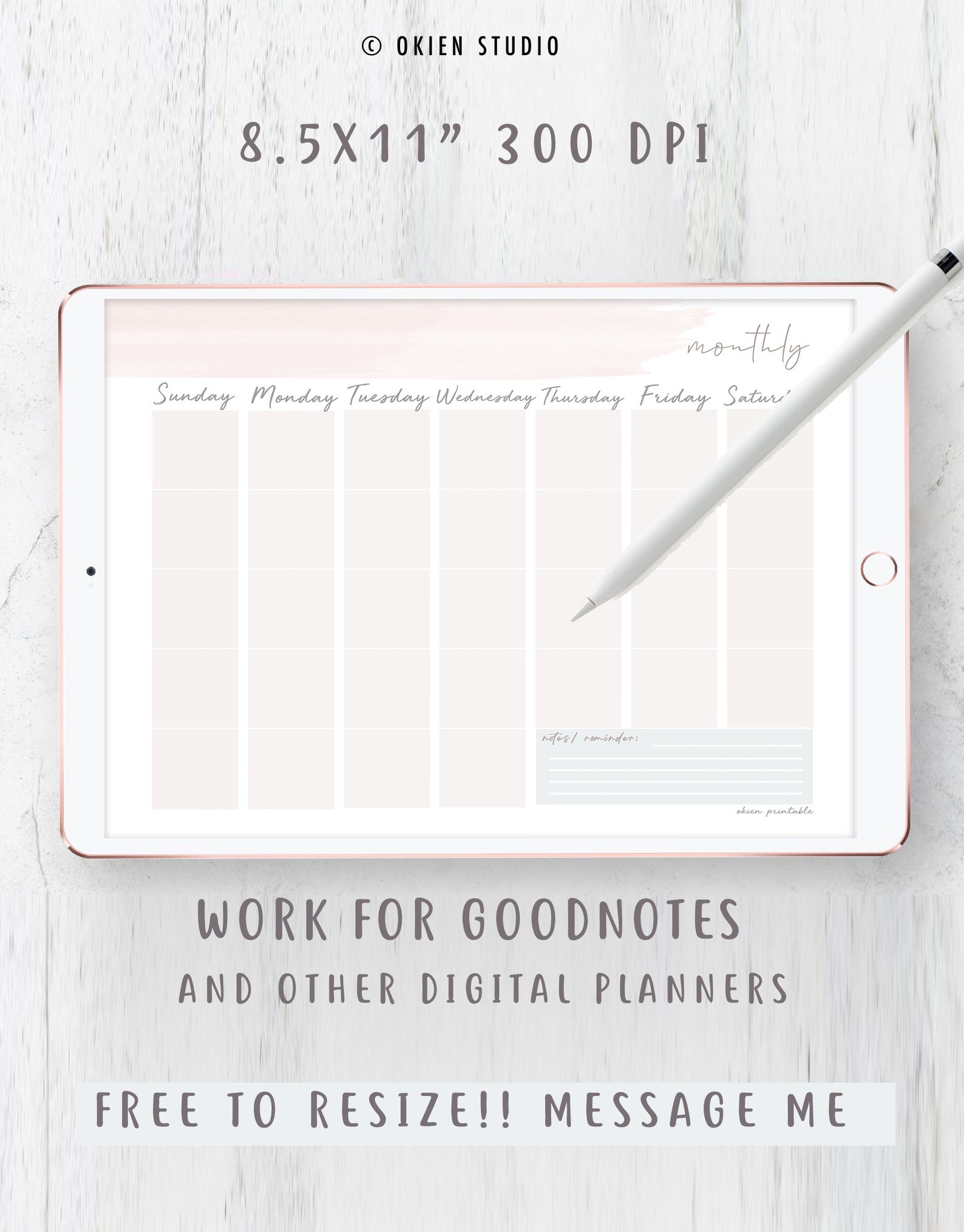 Boho Monthly Calendar Digital Planner Printable Calendar - Etsy