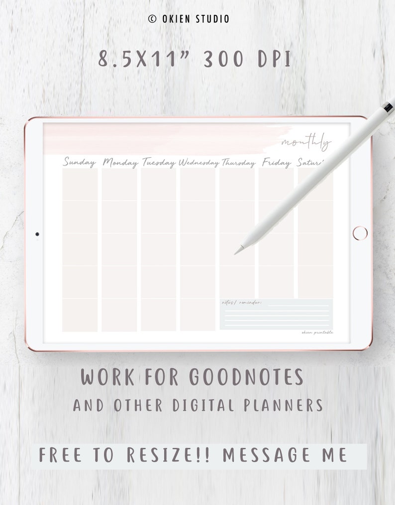 Boho Undated Monthly Calendar: Printable Digital Planner (JPG) - Etsy